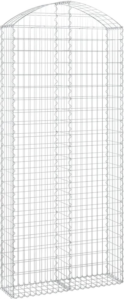 Klenutý gabionový koš 100 x 30 x 220/240 cm pozinkované železo 153431