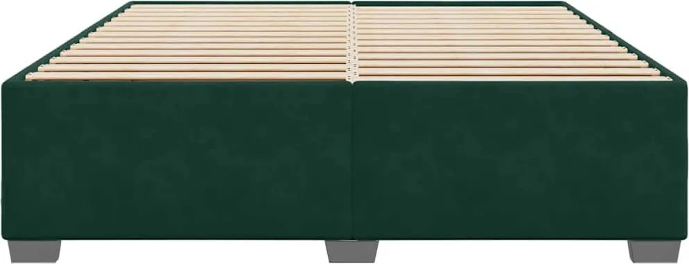 Rám postele bez matrace tmavě zelená 200 x 200 cm samet 3284658