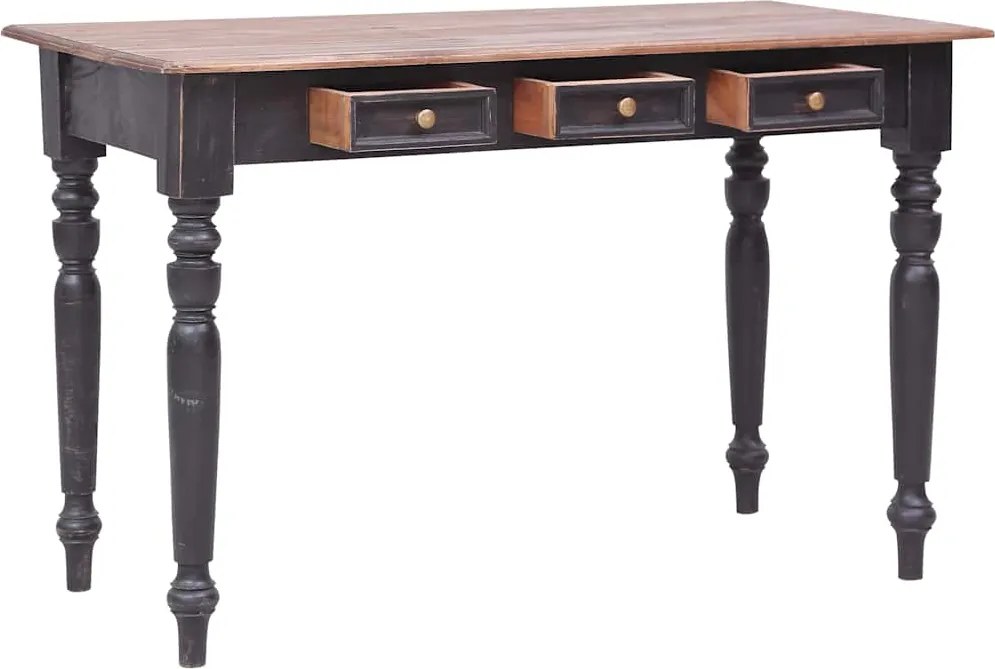 Psací stůl se 3 zásuvkami 117 x 57 x 75 cm masivní mahagon 283907