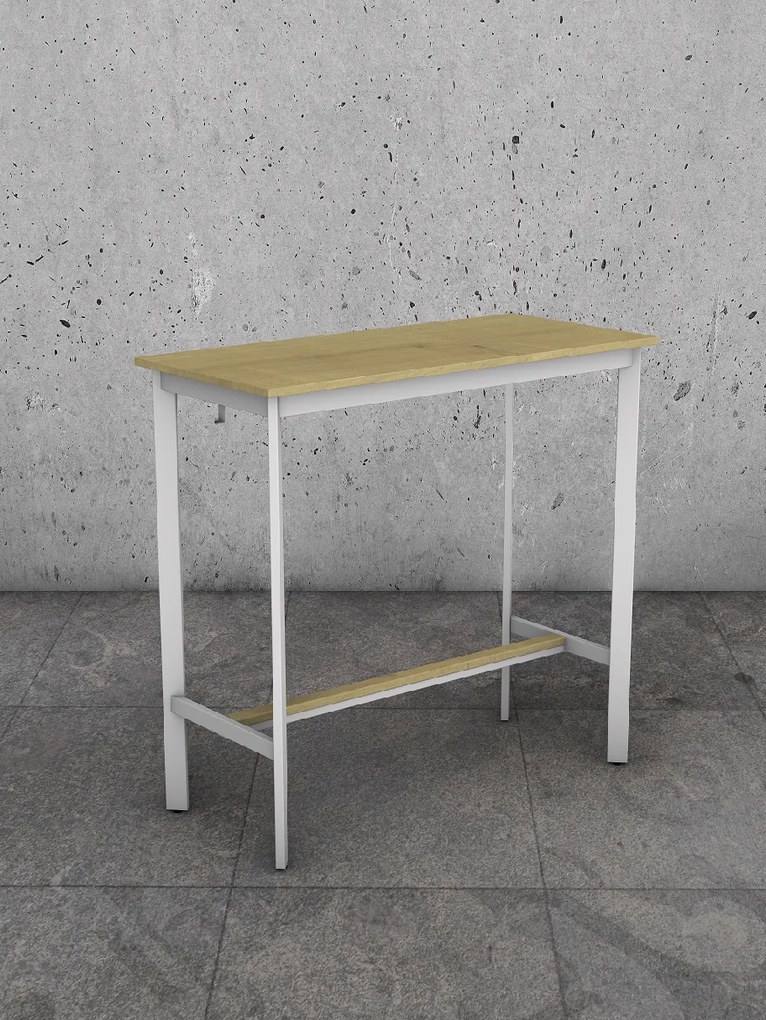 Barový stůl bílý A10, dub Hamilton, 110 x 51 cm
