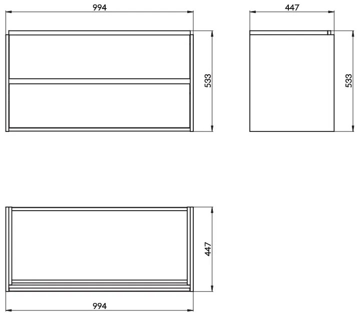 Cersanit Crea, závěsná skříňka s umyvadlem 100cm, set B117, dub, S801-290