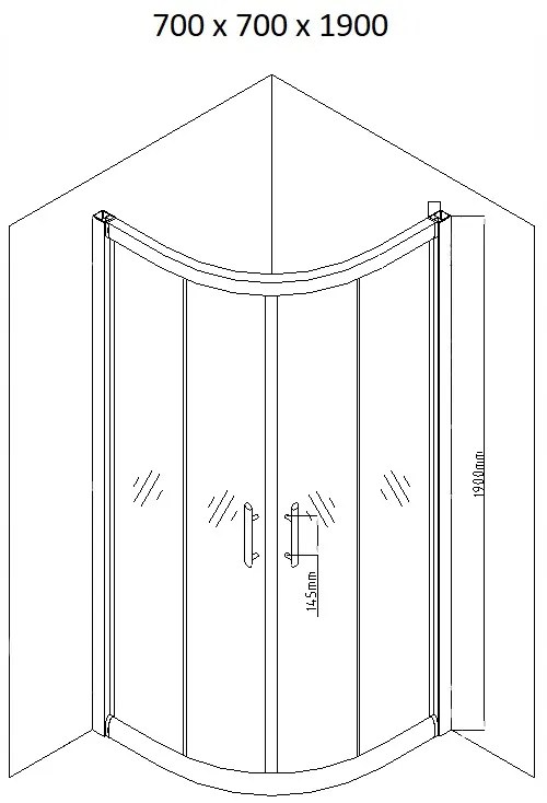 Sprchový kout MAXMAX MEXEN RIO mat - čtvrtkruh 70x70 cm, 863-070-070-01-30