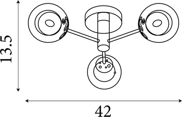 Searchlight 60812-3SM Stropní tříramenné svítidlo CHURCHILL CHROM &amp; kouřové sklo