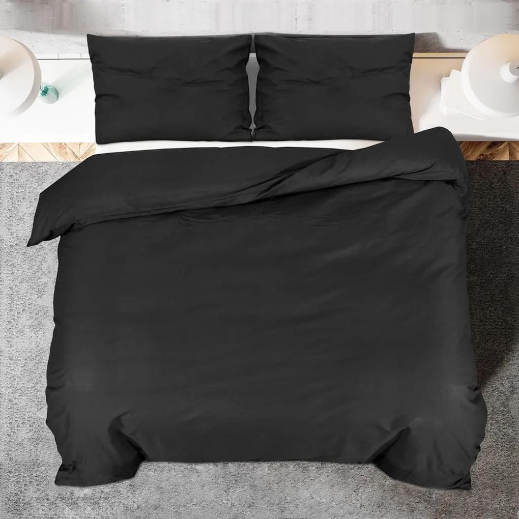 Sada ložního prádla černá 200 x 220 cm lehké mikrovlákno - Default Title