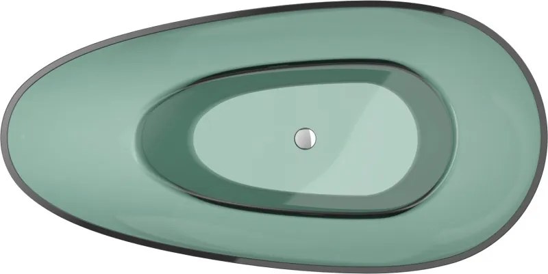 Mexen Glass průhledná volně stojící vana 170 x 85 cm, chromová zátka - 58061708511