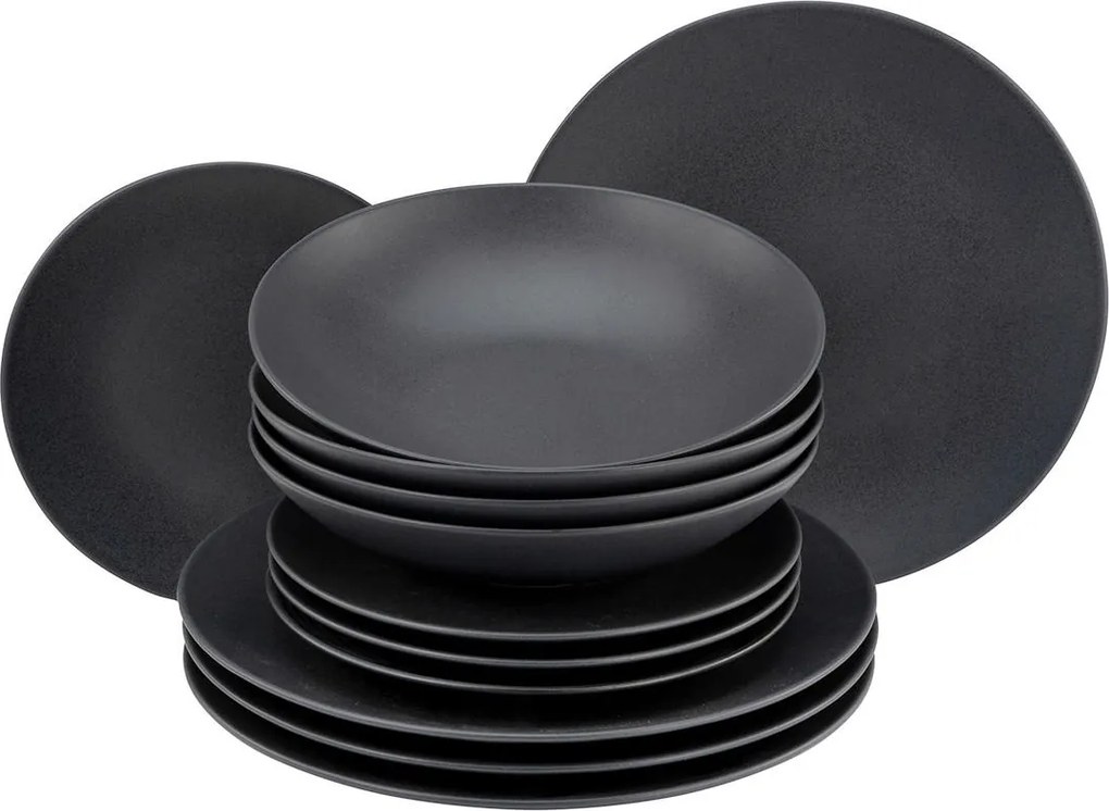 XXXLutz JÍDELNÍ SOUPRAVA Soft Touch Black 12dílné Creatable - Online Only nádobí - 007768050702