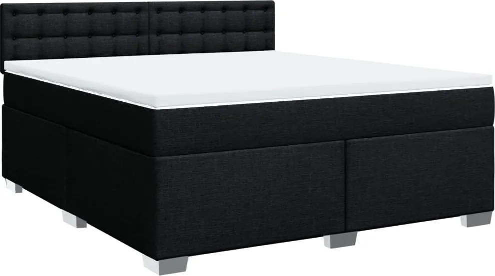 Box spring postel s matrací černá 180x200 cm textil 3288283