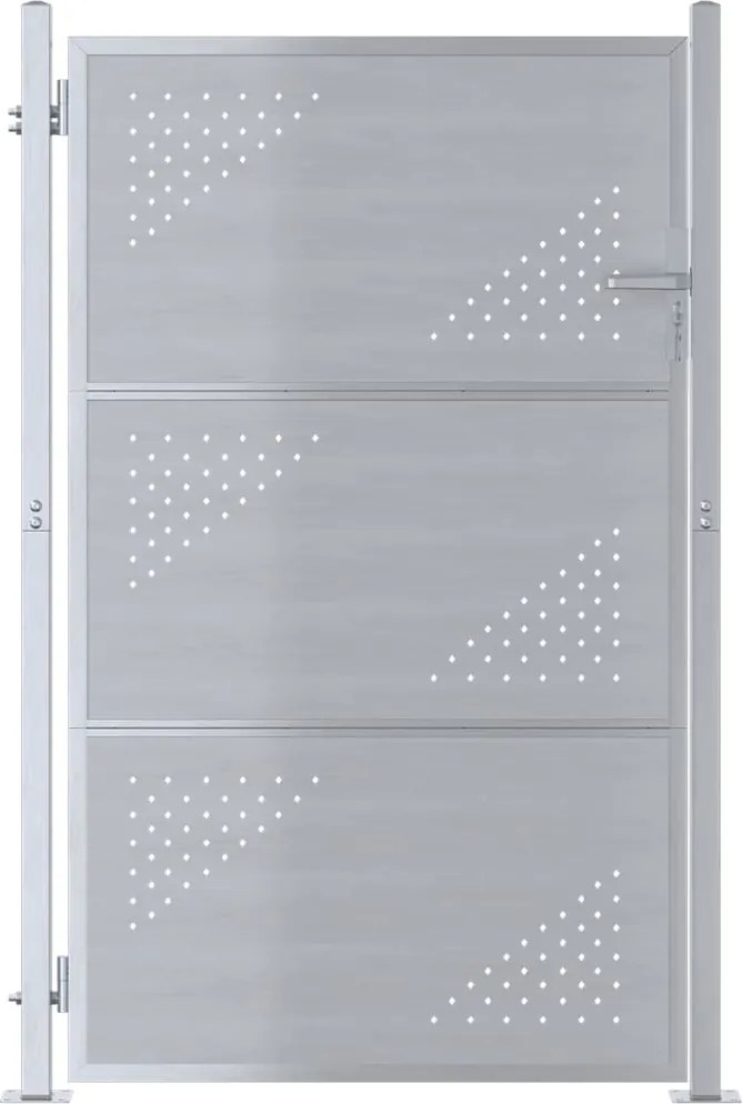 Zahradní brána 85 x 120 cm Nerezová ocel Stříbrná Zamykatelné 3402580
