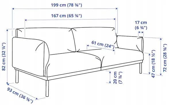 IKEA 2-místná pohovka pro APPLARYD, Lejde, šedo-černá