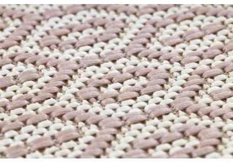 koberec FLAT 48603/526 Kroužky KRÉM růžový velikost 160x230 cm | krásné koberce cz