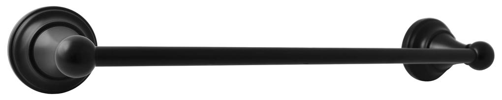 Slezák RAV Držák ručníku 650,5 mm černá matná Bathroom accessory MORAVA RETRO, Barva: černá matná - MKA0701/65CMAT