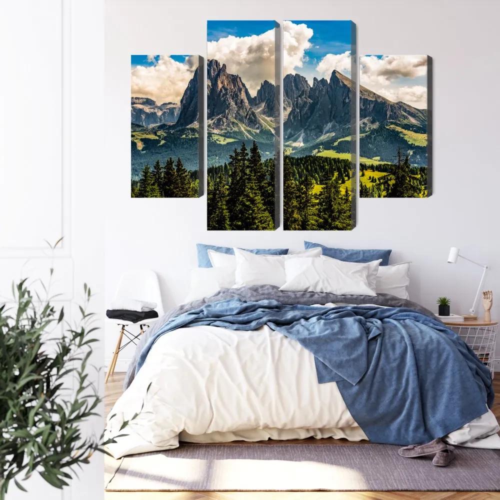 Vícedílný obraz Pohled Na Italské Dolomity 3D Nedostatek Nedostatek Přírodní plátno 120x90