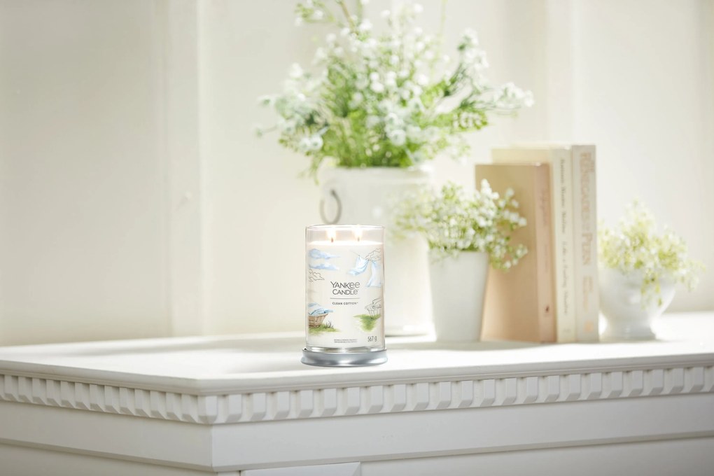 Yankee Candle – Signature Tumbler svíčka Clean Cotton (Čistá bavlna) Velikost: velká 567 g