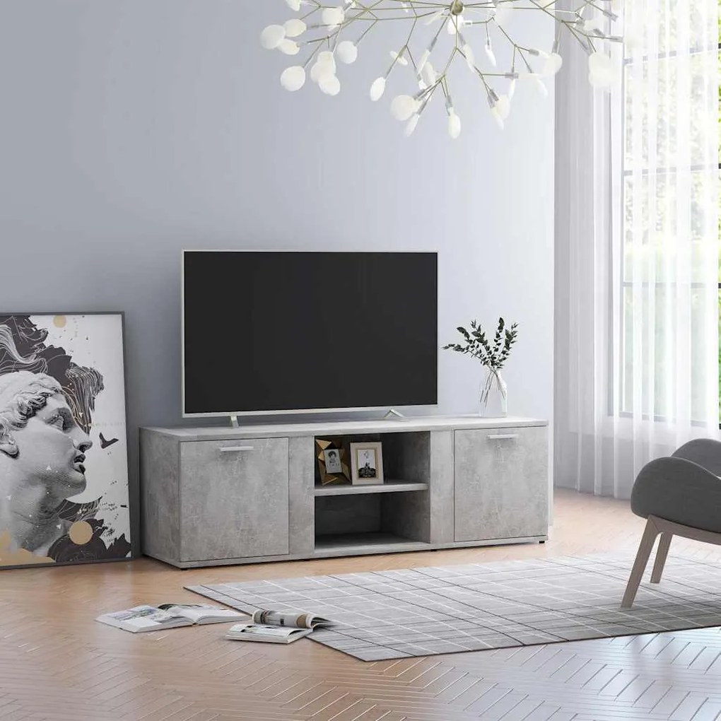 TV stolek betonově šedý 120 x 34 x 37 cm kompozitní dřevo