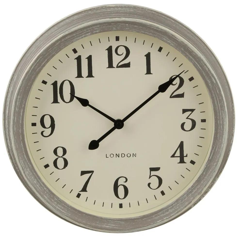 Nástěnné hodiny, závěsná dekorace s velmi módním, odřeným rámem