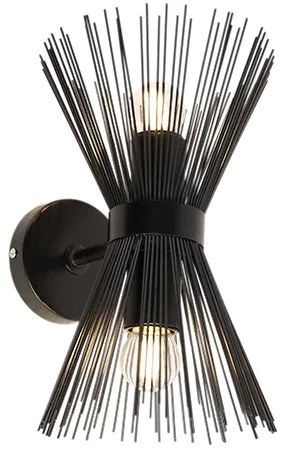 Art Deco nástěnná lampa černá 2-světlo - Broom