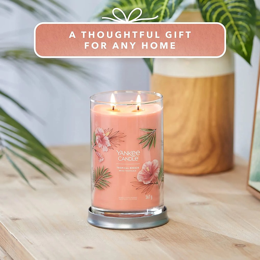 Yankee Candle vonná svíčka Signature Tumbler ve skle velká Tropical Breeze 567g