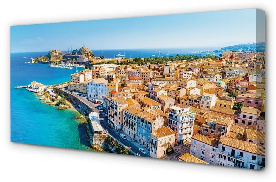 Obrazy na plátně Řecko Mořské pobřeží město 120x60 cm