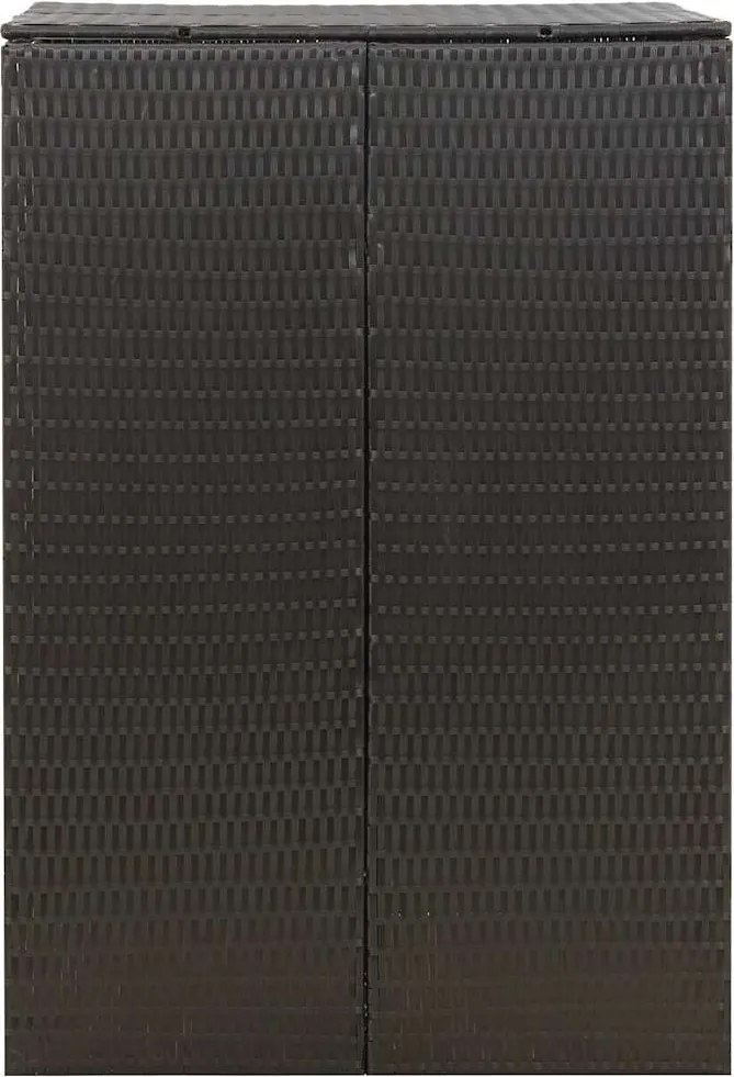 Přístřešek na popelnici černý 70 x 80 x 117 cm polyratan 319860