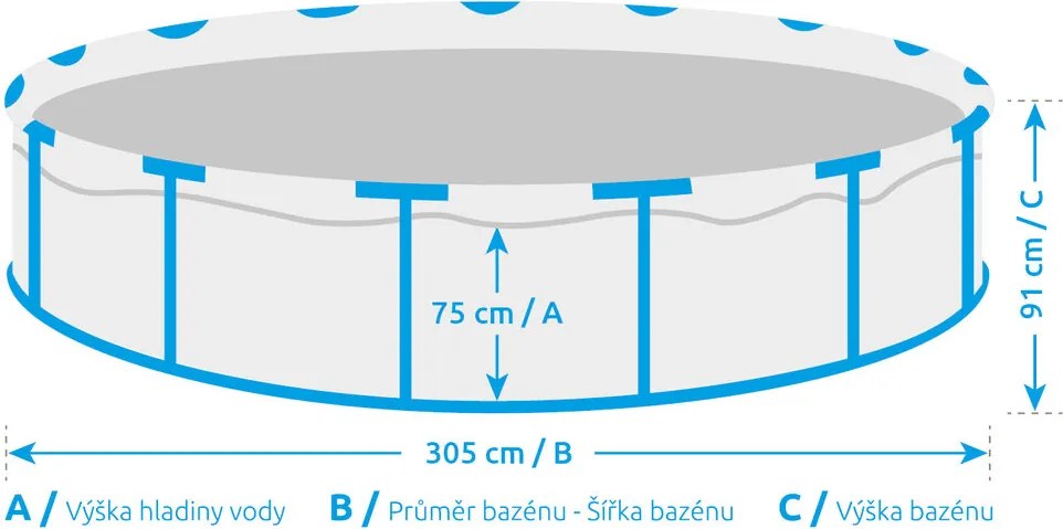 Bazén Marimex Florida 3,05x0,91 m se zabudovaným skimmerem - motiv TEAK