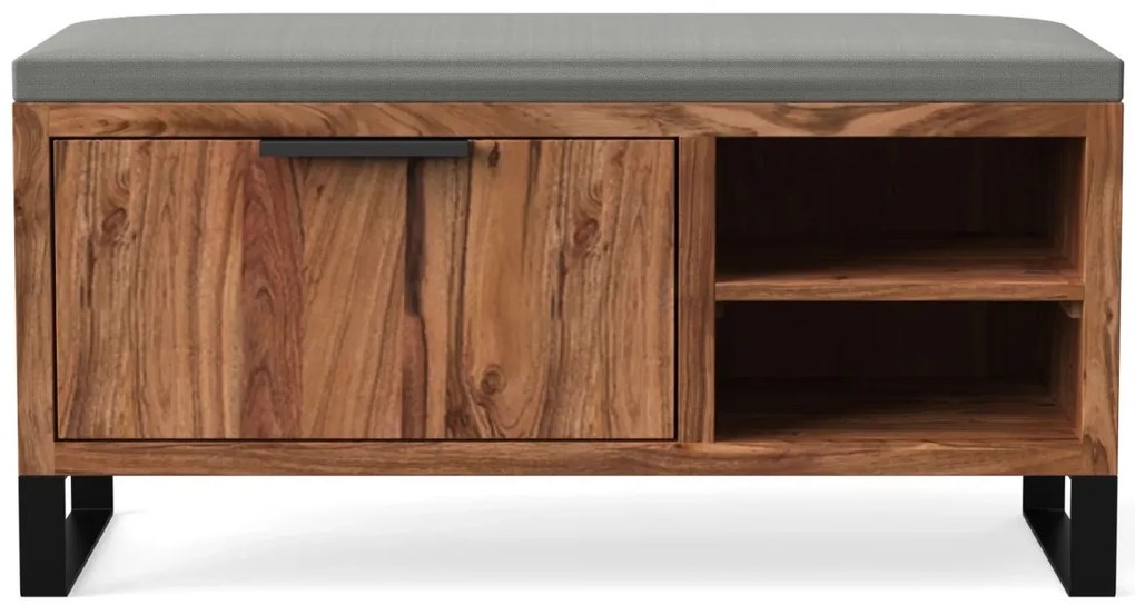 furniture-nabytek.cz - Masivní lavice Sidora z akáciového dřeva, lakovaná, hnědá – 90×41×44 cm