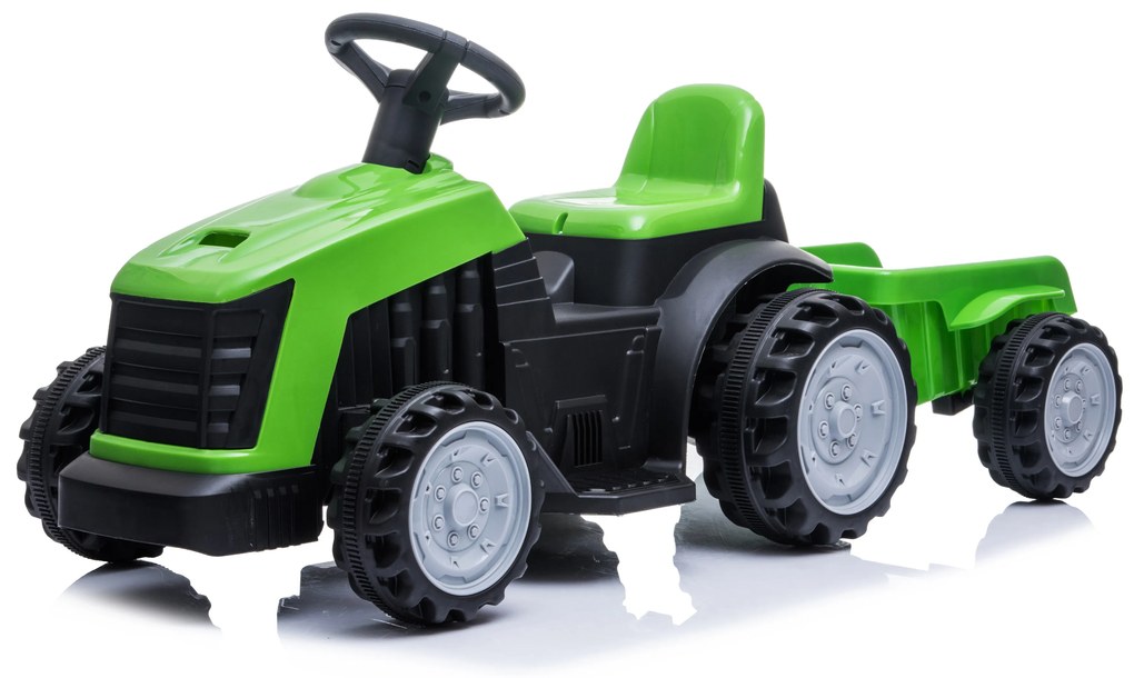 Elektrické autíčko Mini traktor s přívěsem zelené
