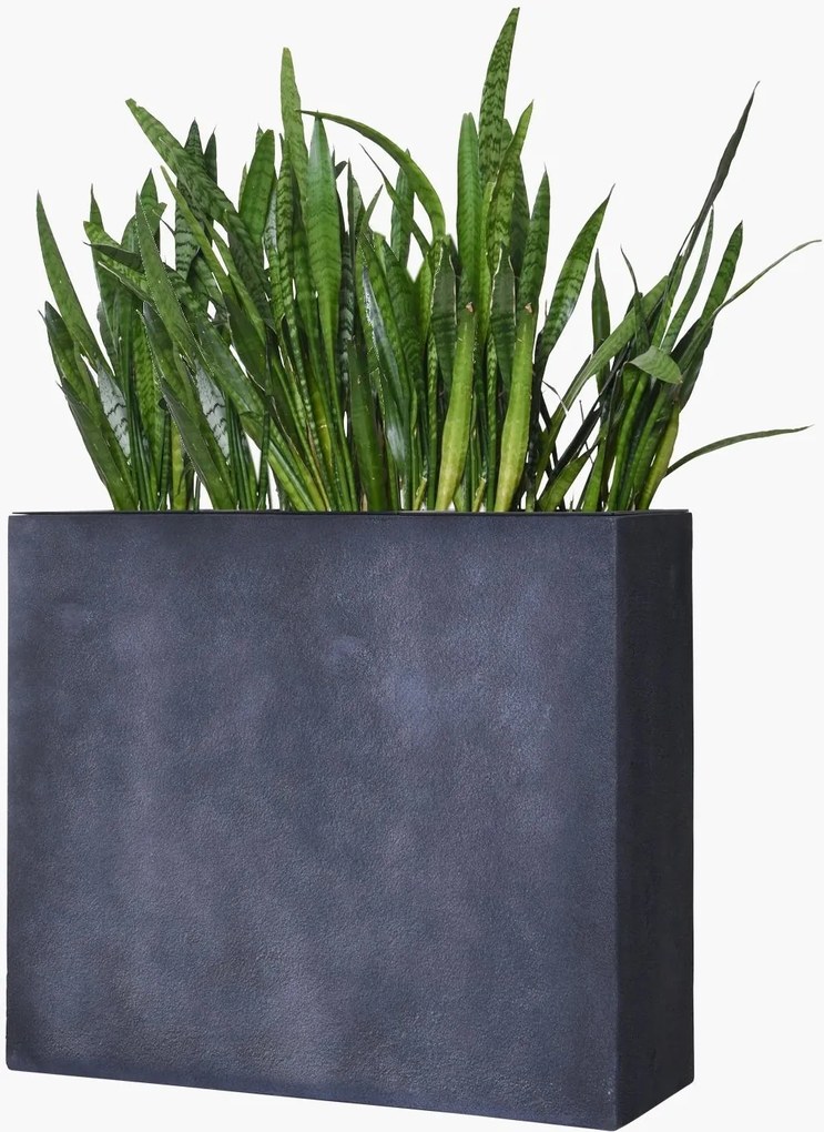 Květináč ELEMENTO, sklolaminát – vzhled kamene, šířka 88 cm, antracit