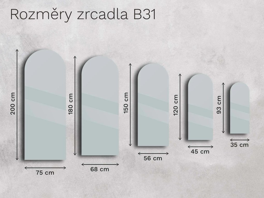Antické zrcadlo Base B31 56×150