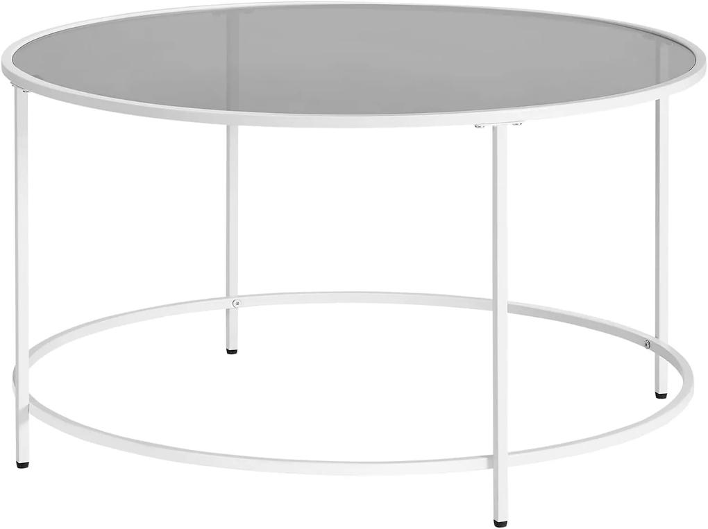 VASAGLE Konferenční stolek kulatý skleněná deska
