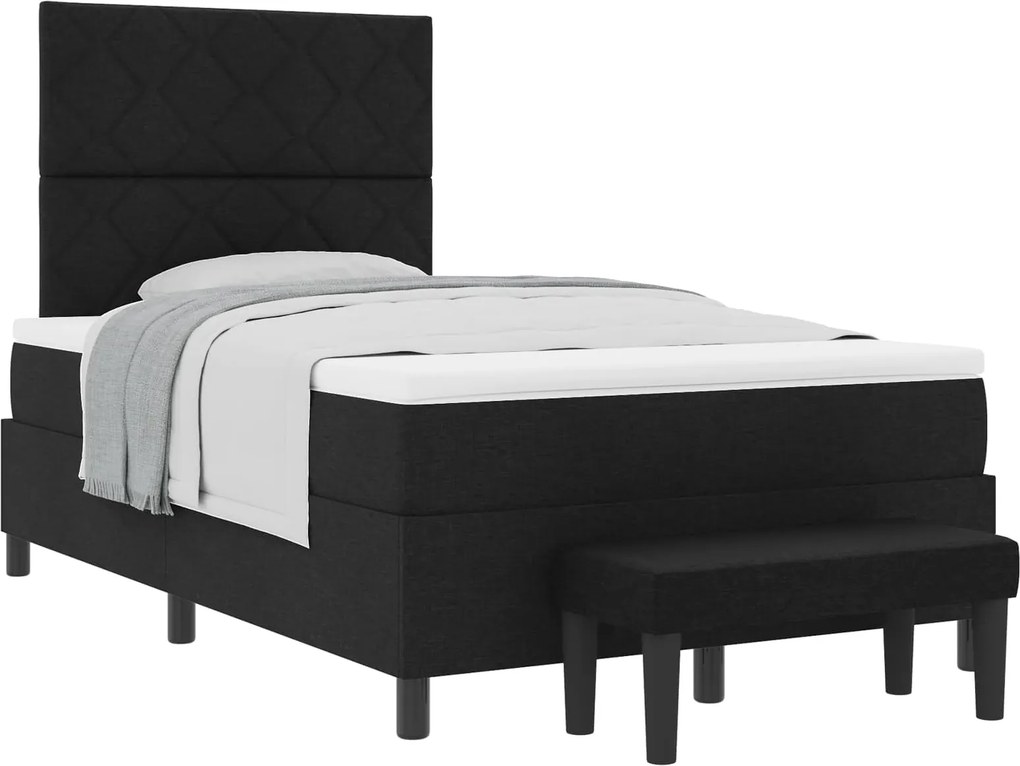 Postel s boxspringem s čelo Černá 120 x 190 cm textil 3344130