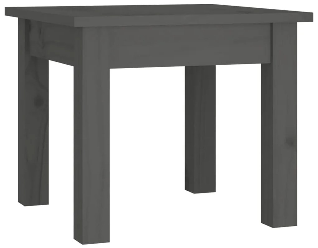 814221 vidaXL Konferenční stolek šedý 35 x 35 x 30 cm masivní borové dřevo