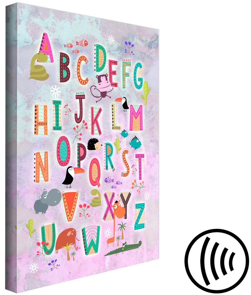 Obraz Veselé abeceda (1-dílný) svislý - barevné písmenka pro děti