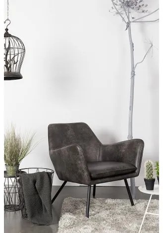 Lounge křeslo BON Dark Grey White Label Living 3100041