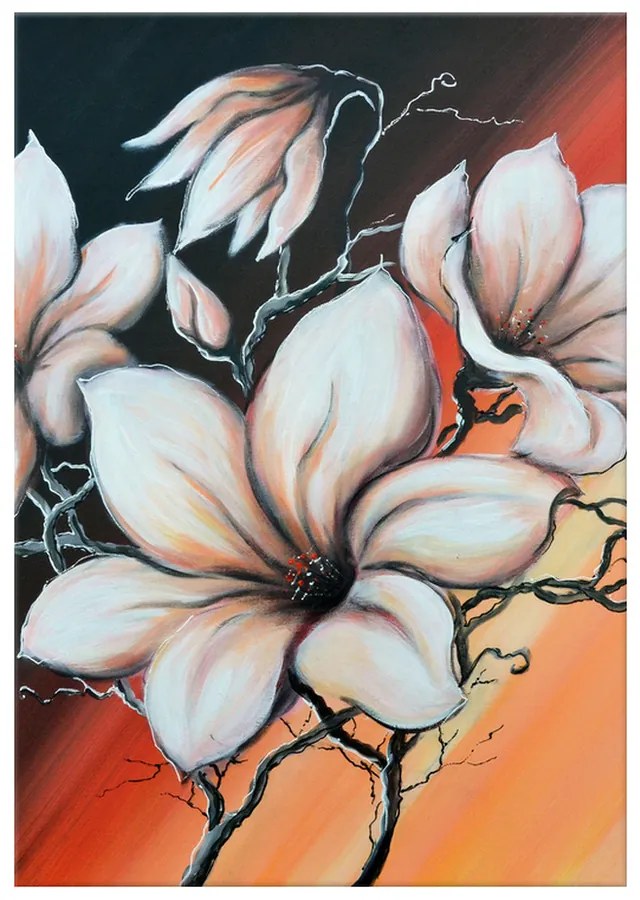 Gario Ručně malovaný obraz Magnolie při západu Rozměry: 70 x 100 cm