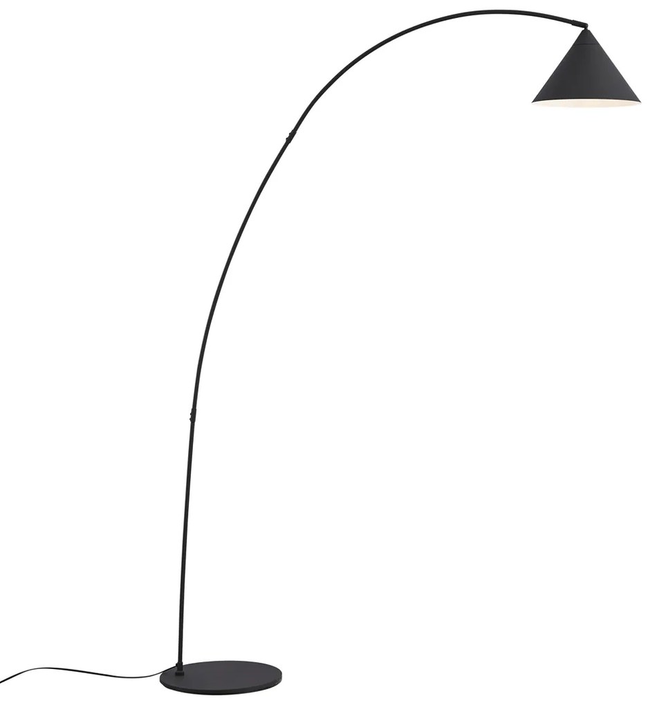 Retro stojací lampa černá s bílým vnitřkem - Triangolo