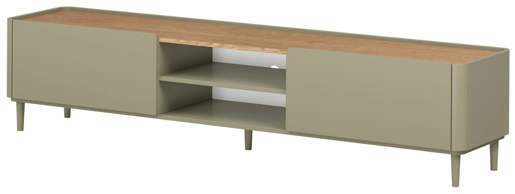TV stolek Elivo 220 cm na nožkách - eukalyptus / dub baltic dune