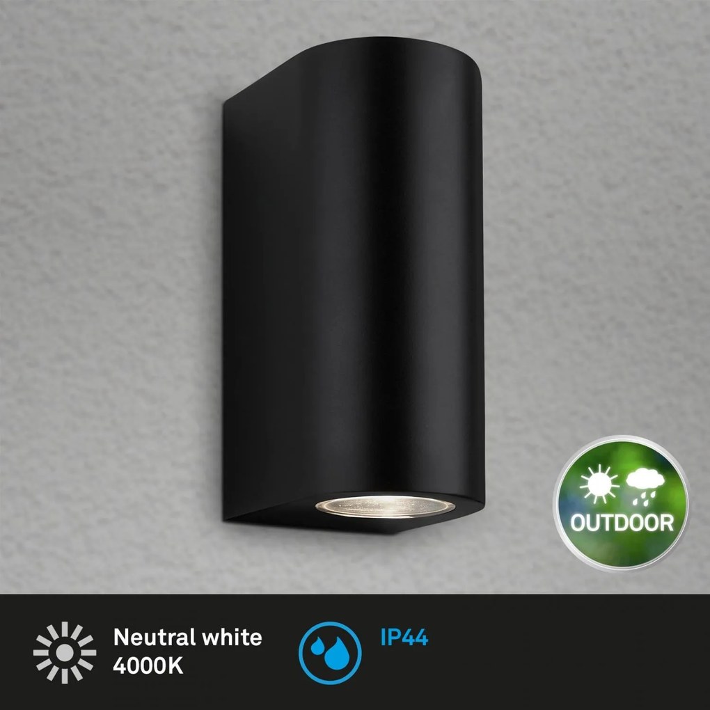 BRILO 3648025 LED venkovní svítidlo, 15,5 cm, 2x GU10, 4,7 W, černá (starý kód: BRILO 3648-025) - BRILO