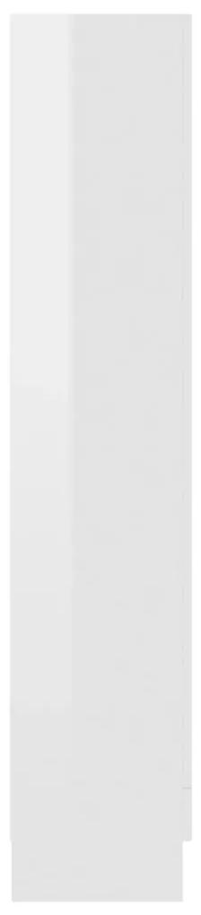 Prosklená skříň bílá vysoký lesk 82,5x30,5x150 cm dřevotříska