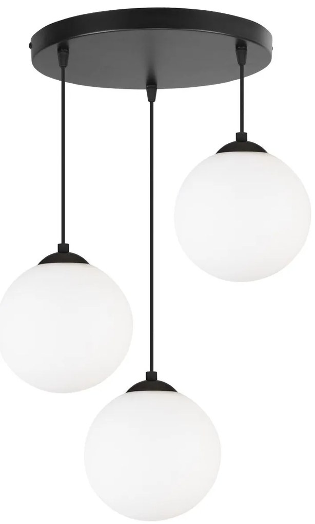Závěsné svítidlo Florence, 3x bílé skleněné stínítko,