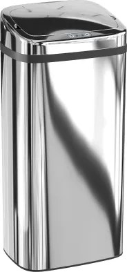 HOMCOM odpadkový koš 40 L se senzorem pro automatické otevírání a zavírání, 33x25x70 cm, stříbrný