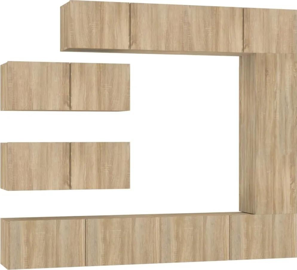 vidaXL 7dílný set TV skříněk kompozitní dřevo [3114560] Barva: Betonová šedá