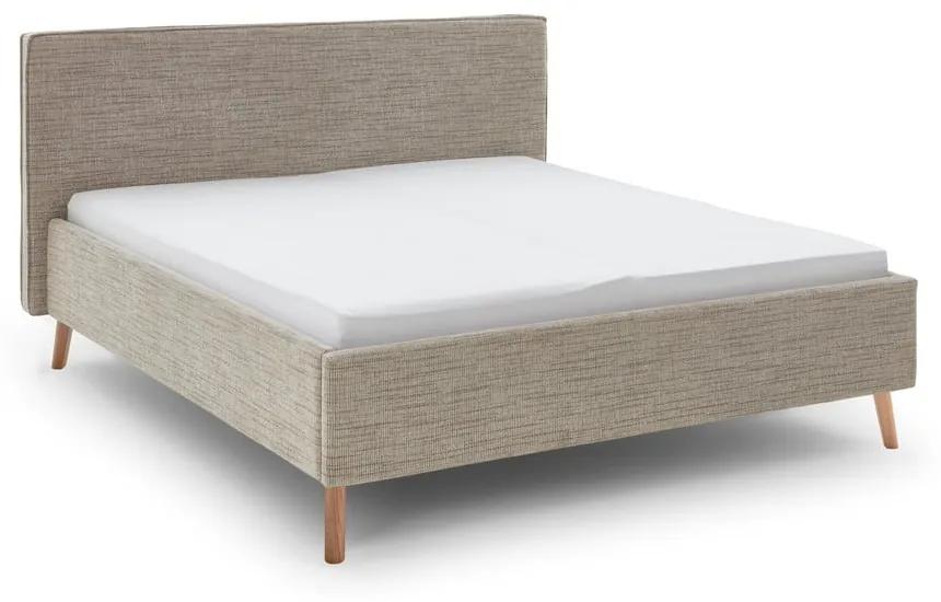 Béžová čalouněná dvoulůžková postel s úložným prostorem s roštem 180x200 cm Riva – Meise Möbel