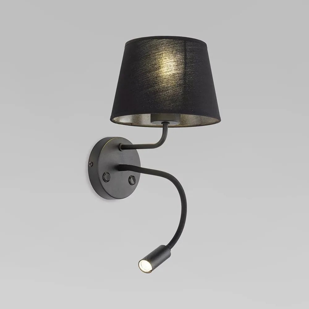 Toolight Toolight, nástěnné svítidlo LED 3W+1xE27 APP1610-2W, černá, OSW-01593