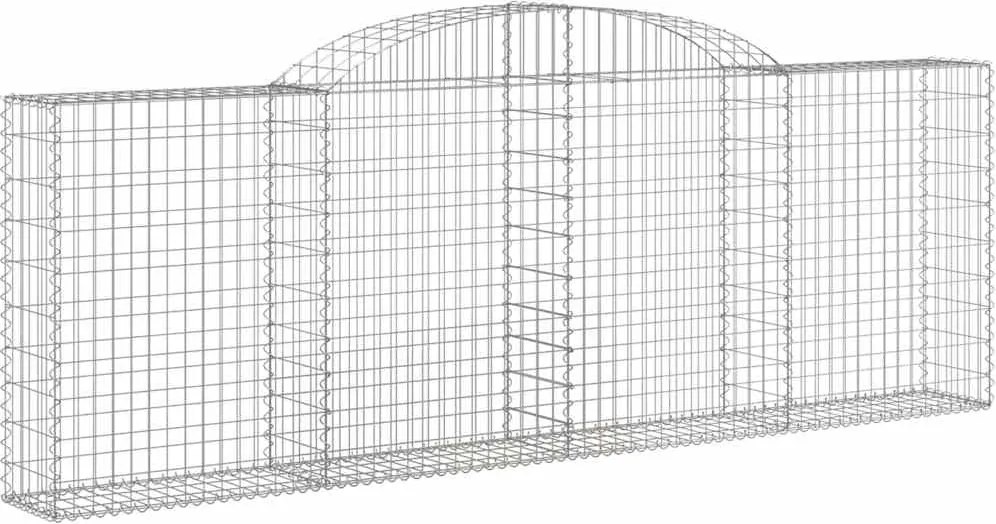 Klenuté gabionové koše 8 ks 300x30x100/120cm pozinkované železo 3146527
