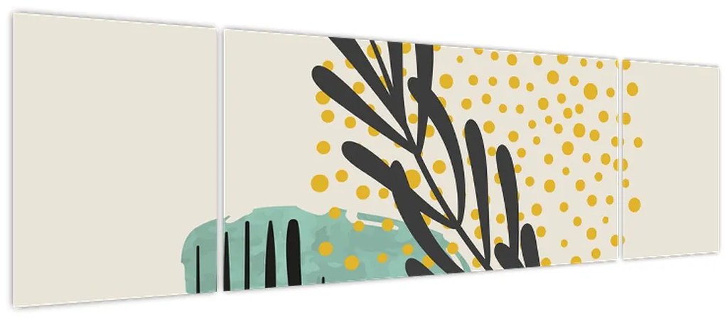 Obraz - Abstraktní listy N⁰3 (170x50 cm)