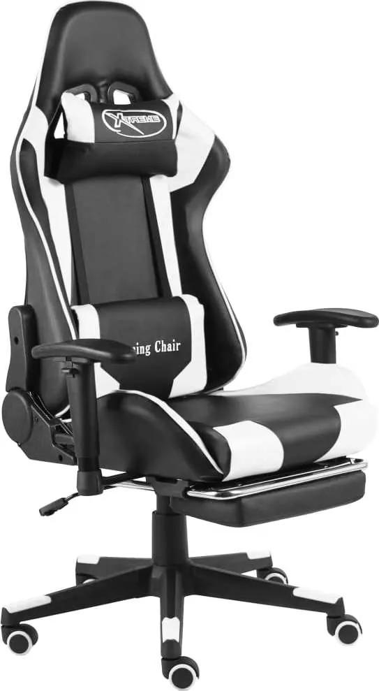 vidaXL Otočná herní židle s podnožkou PVC [20497] Barva: Červená