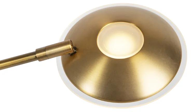 Moderní stojací lampa bronzová včetně LED s čtecím ramenem - Mallorca