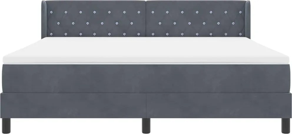 Postel s boxspringem s čelo Tmavě šedá 200 x 180 cm samet 3341427