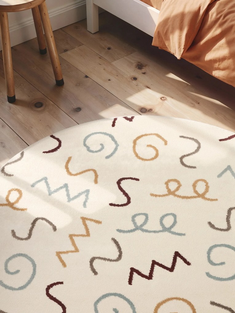 Hanse Home, Dětský koberec Adventures 106422 Cream Multicolor kruh, 160x160 (průměr) kruh, vícebarevná, dětský pokoj