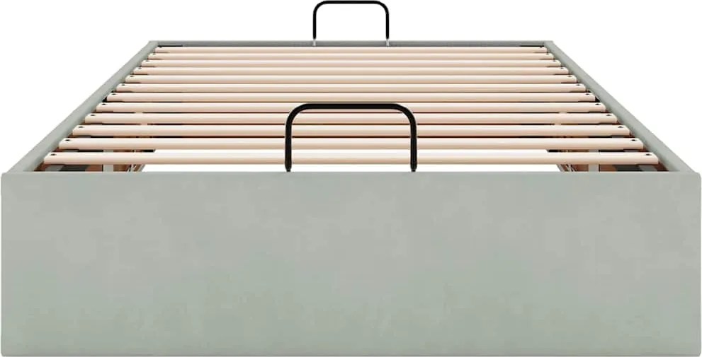 Osmanský rám postele bez matrace světle šedá 90x200 cm samet 3310937